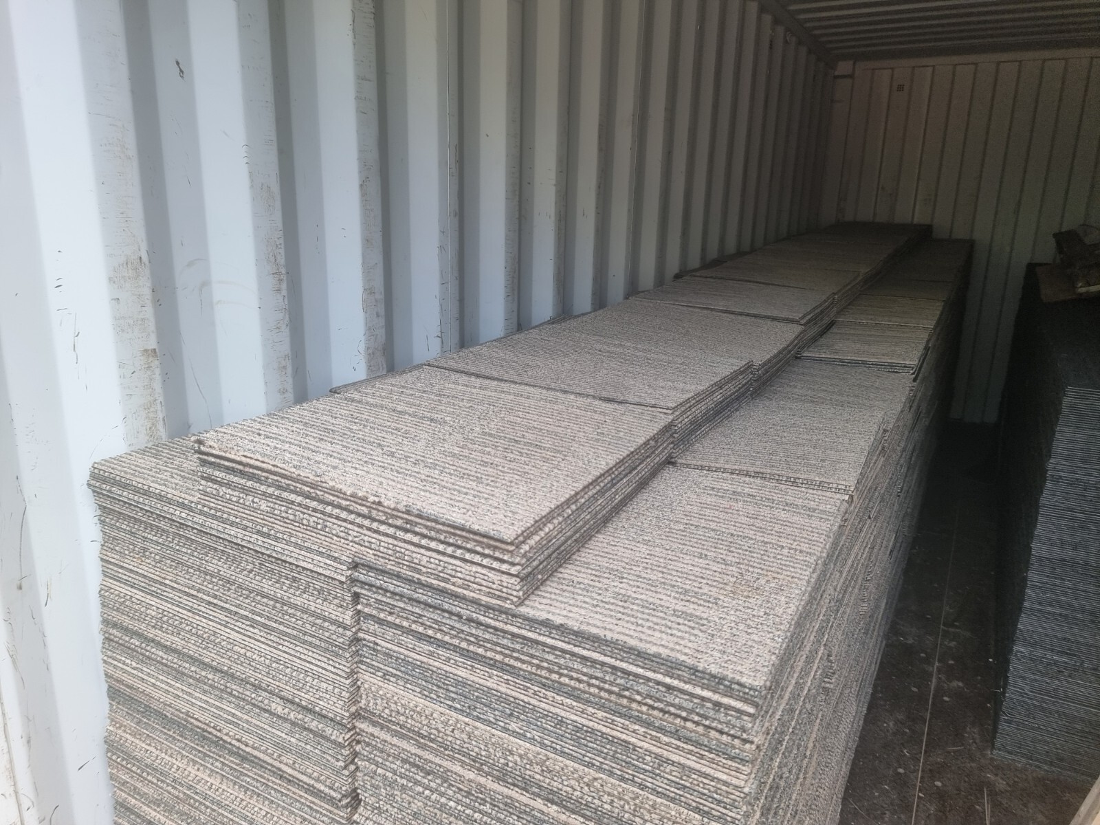 75 x INTERFACE 50x50cm BEIGE GREY STRIPED CARPET TILES FOR £1.20 EACH ...