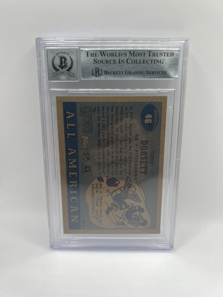 Tony Dorsett Signed 2005 Topps All American #46 Card Beckett Grade 10 ...