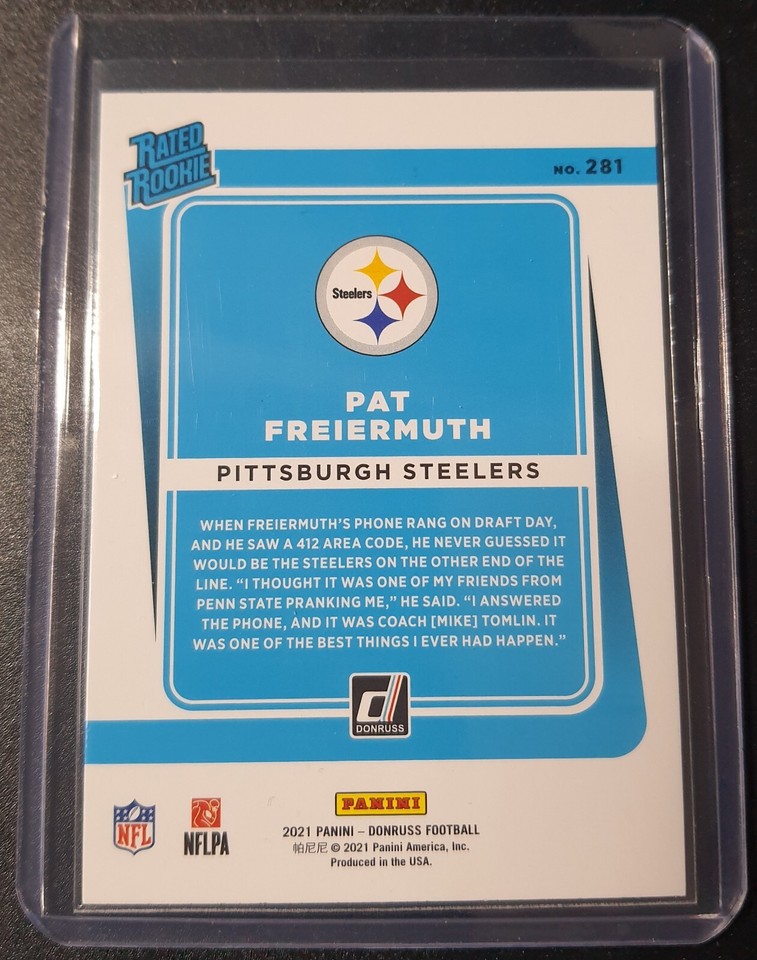 Pat Freiermuth - Donruss Football 2021 - Pittsburgh Steelers - Rated ...
