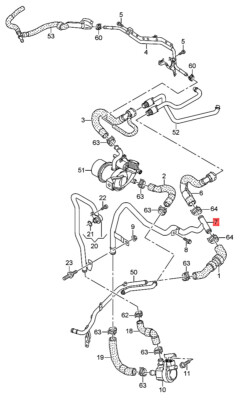 Genuine VW Beetle Cabrio Cabriolet Bettle Caddy Jetta Coolant Pipe ...