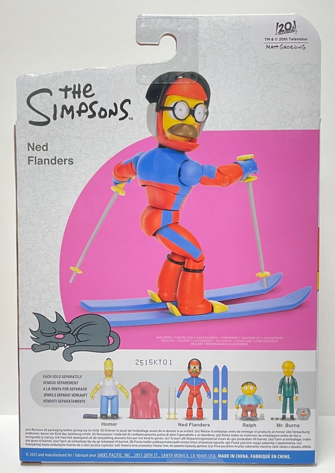 The Simpsons Ned Flanders Ski Outfit 5" Jakks Pacific Action Figure ...