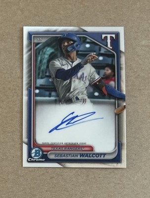 2024 Bowman Chrome Baseball Sebastian Walcott Rangers Rookie Autograph ...