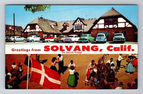 Solvang CA-California, General Banner Greetings, Town, Antique Vintage ...