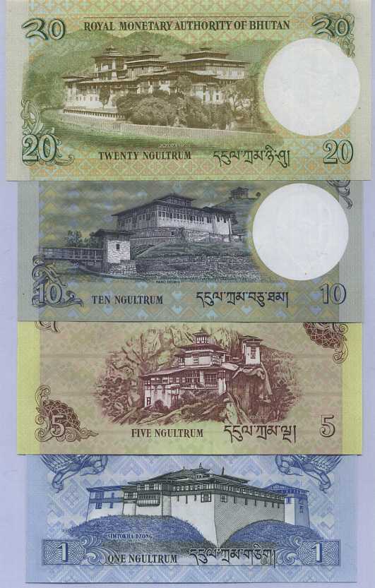 Bhutan Set 4 UNC 1 5 10 20 Ngultrum Random Date P 27 28 29 30 UNC | eBay