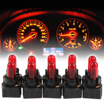 10x Red T5 1.2W LED Car Interior Dashboard Instrument Light Bulbs ...