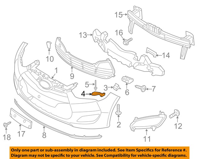 Genuine OEM Bumper Cover Bracket for Hyundai 865512V000 for sale online ...