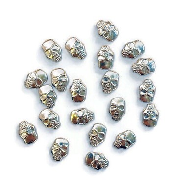 Silver Hotfix Skull Covex Dome Stud 11mm x 7.5mm | eBay