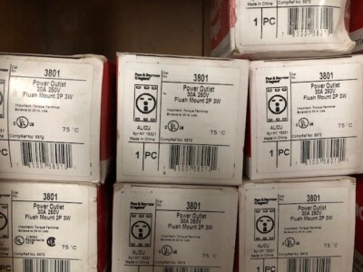P&S 3801 2P,3WIRE,30AMP,250VOLT,6-30R STRAIGHT BLADE RECEPTACLES | eBay