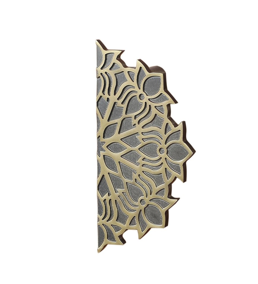 Brass Lotus Flower Main Door Glass Door Handle 6" Pull Push Decor - 2 ...