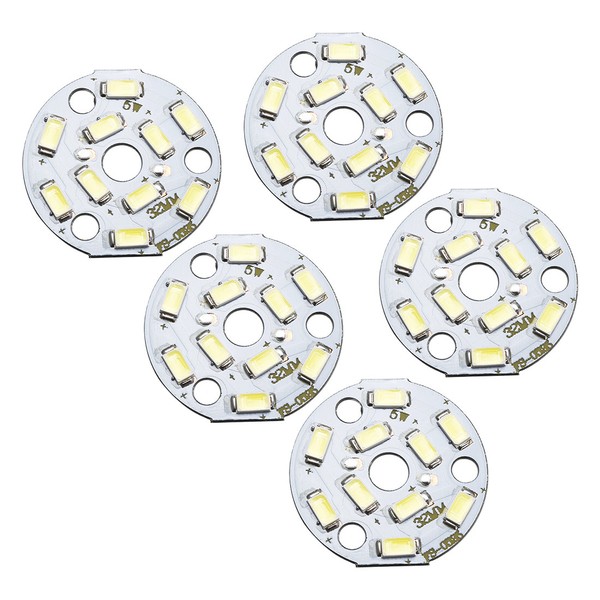 300mA 5W 10 LEDs 5730 SMD LED Chip Aluminum Board Pure White 32mm Dia ...
