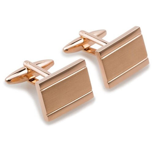 Fabulous Two lines Engraved Rectangle Shirt Cufflinks In Solid 10K Rose ...