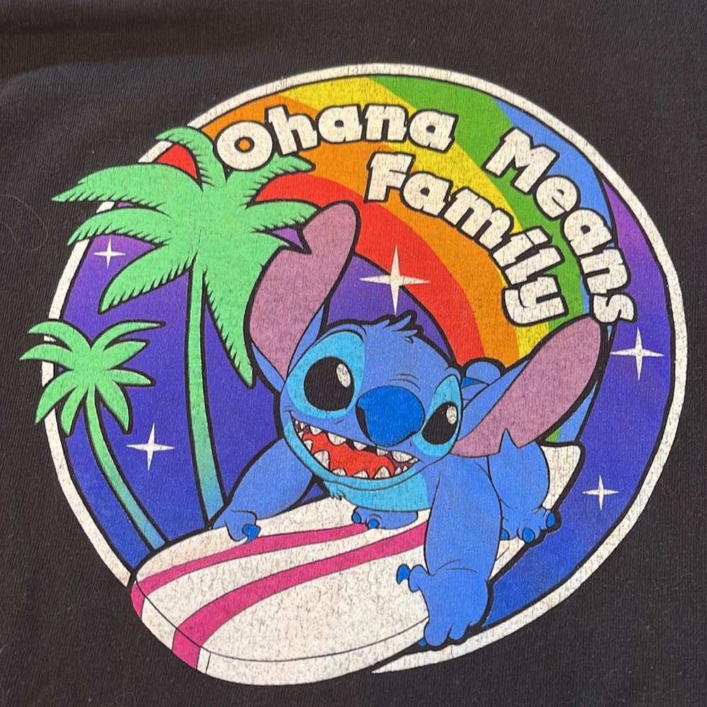 DISNEY Surfing Stitch Ohana Means Family Tee - Gem