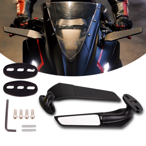 2x Fit For Yamaha YZF R1 R3 R6 Side Mirrors Rearview Wind Wing Mirror ...