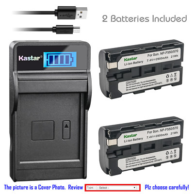 Kastar Battery LCD Charger for NP-F570 Sony DSR-PD170 DSR-PD190 DSR-V10 ...