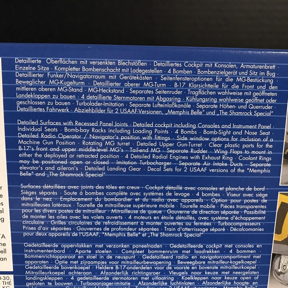 REVELL 04279 B-17F MEMPHIS BELLE MODEL KIT-NIB-1:72 SCALE | eBay