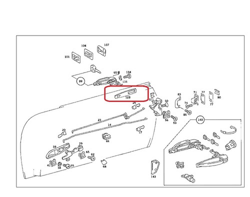 Mercedes W107 SL/SLC & W116 Door Handle Gasket Set:- 107 766 01 05 ...