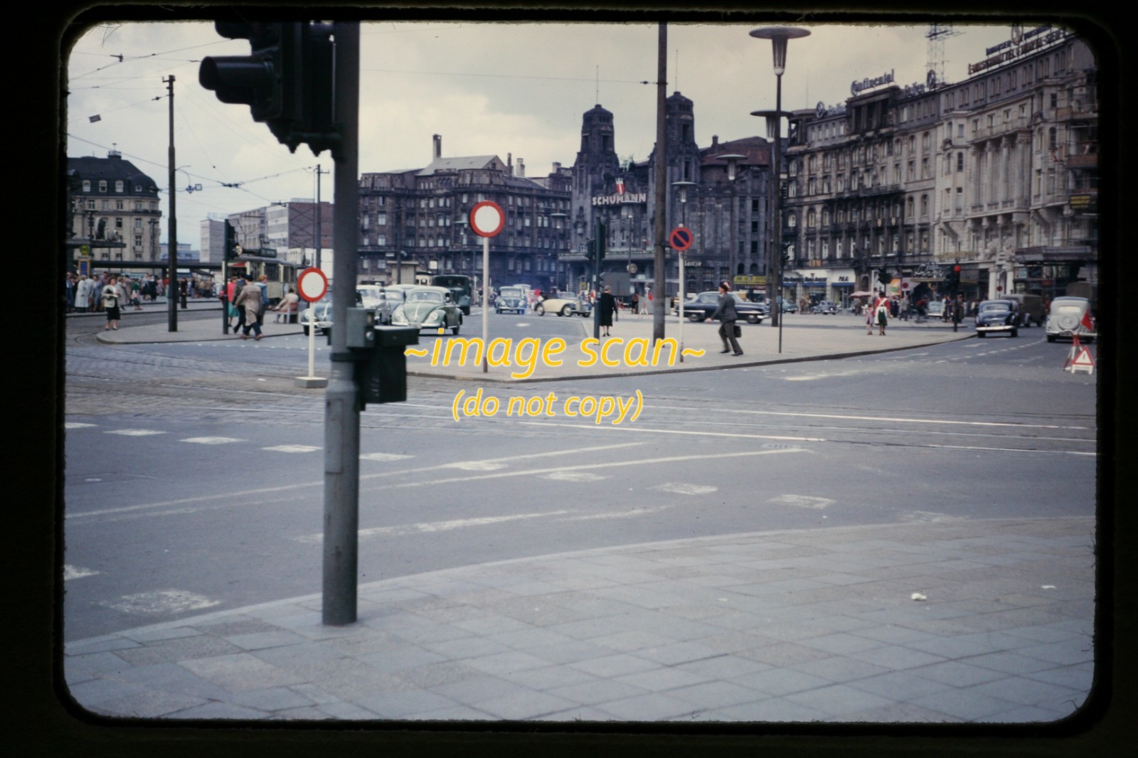 1954 Frankfurt, Germany, Street Deutschland, Original Kodachrome Slide ...