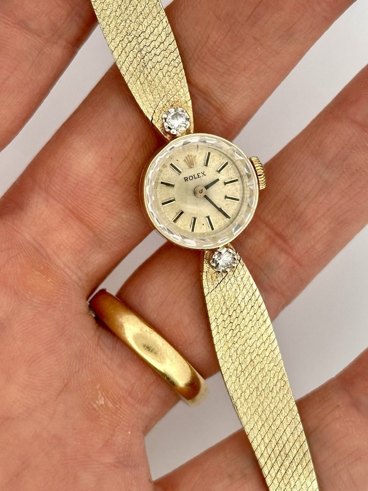 Rolex 3523 Vintage Yellow Gold Diamond Ladies Classic Watch Rare Model ...