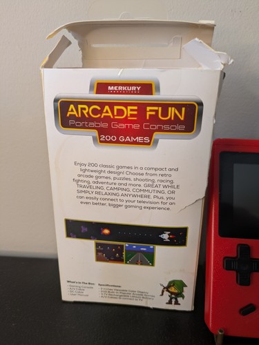 Merkury Innovations Arcade Fun Portable Game Console 200 Games (RED ...