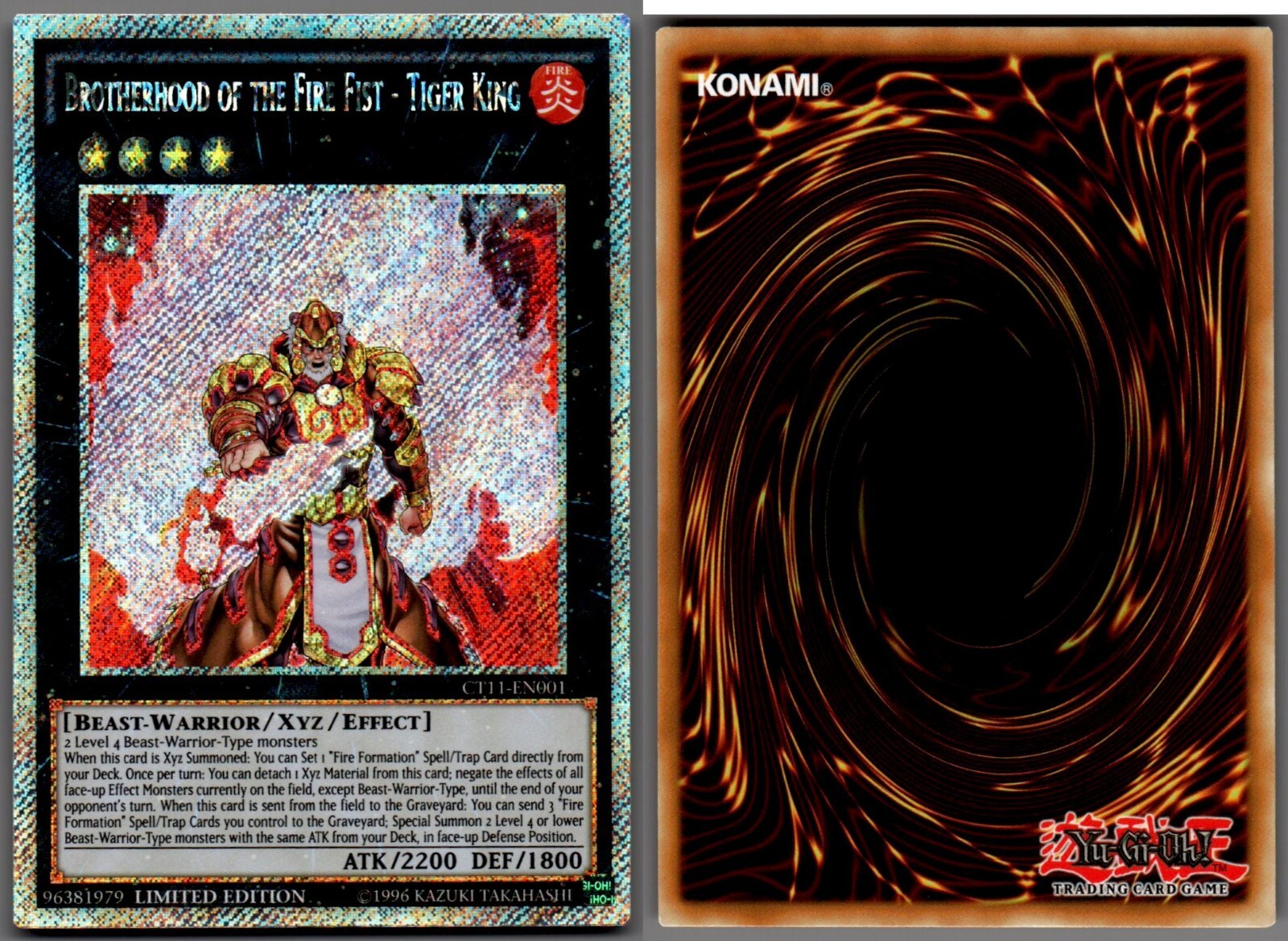 CT11-EN001 Yugioh, Brotherhood of the Fire Fist - Tiger King, Holo ...