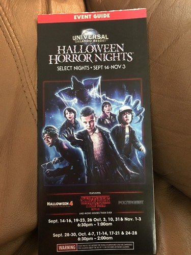 HHN 28 Halloween Horror Nights 2018 Event Guide Map STRANGER THINGS 10 ...