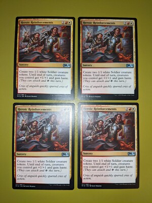 Heroic Reinforcements x4 Core Set 2019 M19 4x Playset Magic the ...