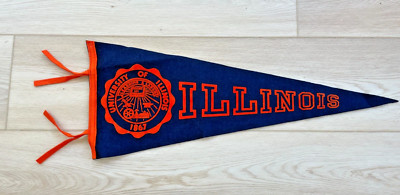 Vintage 1950s University Illinois Illini Soft Felt Pennant by ...