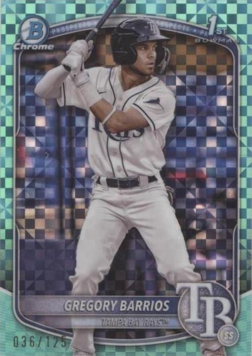 2025 Bowman - Chrome Prospects Gregory Barrios #BCP-7 Aqua X-Fractor /125 (RC) for sale online ...
