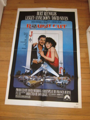 ROUGH CUT original 1980 poster Burt Reynolds Lesley Ann Down Don Siegel ...