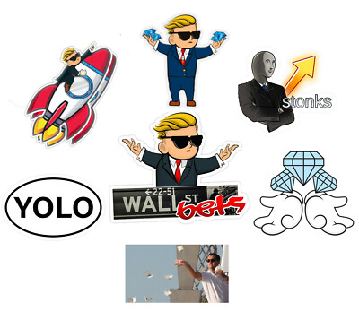 7pcs WSB WallStreetBets Wall Street Bets Subreddit Vinyl Stickers for ...