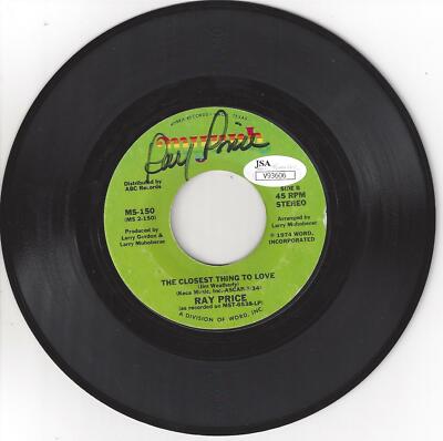 RAY PRICE Signed Autograph 45 Record Country Music JSA | eBay