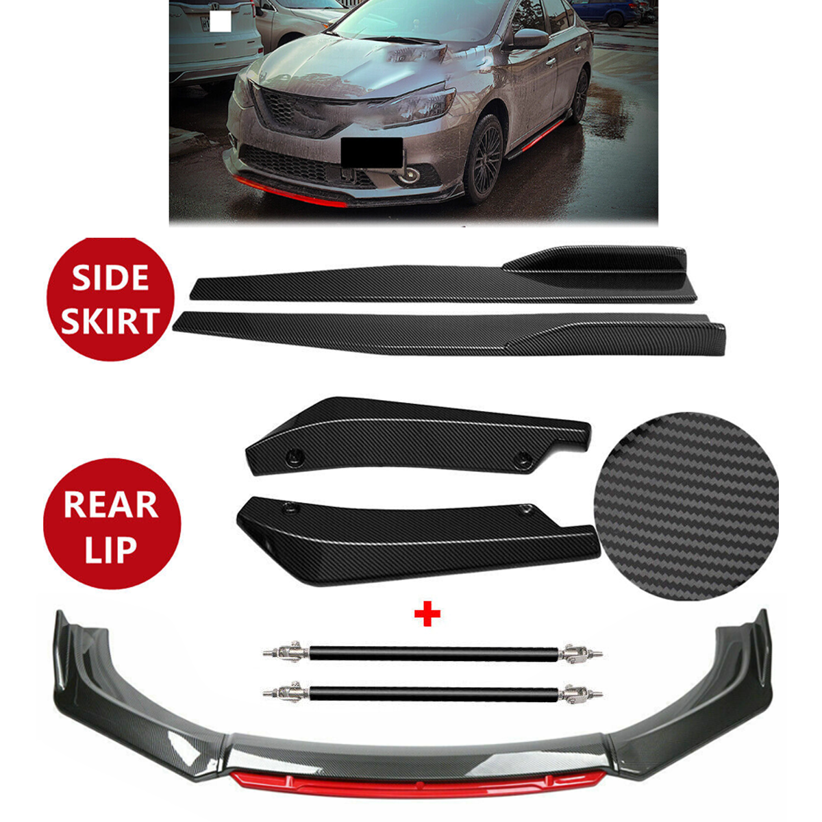 Front Bumper Lip Splitter Side Skirt Rear Lip For Infiniti Q70 Q70L ...