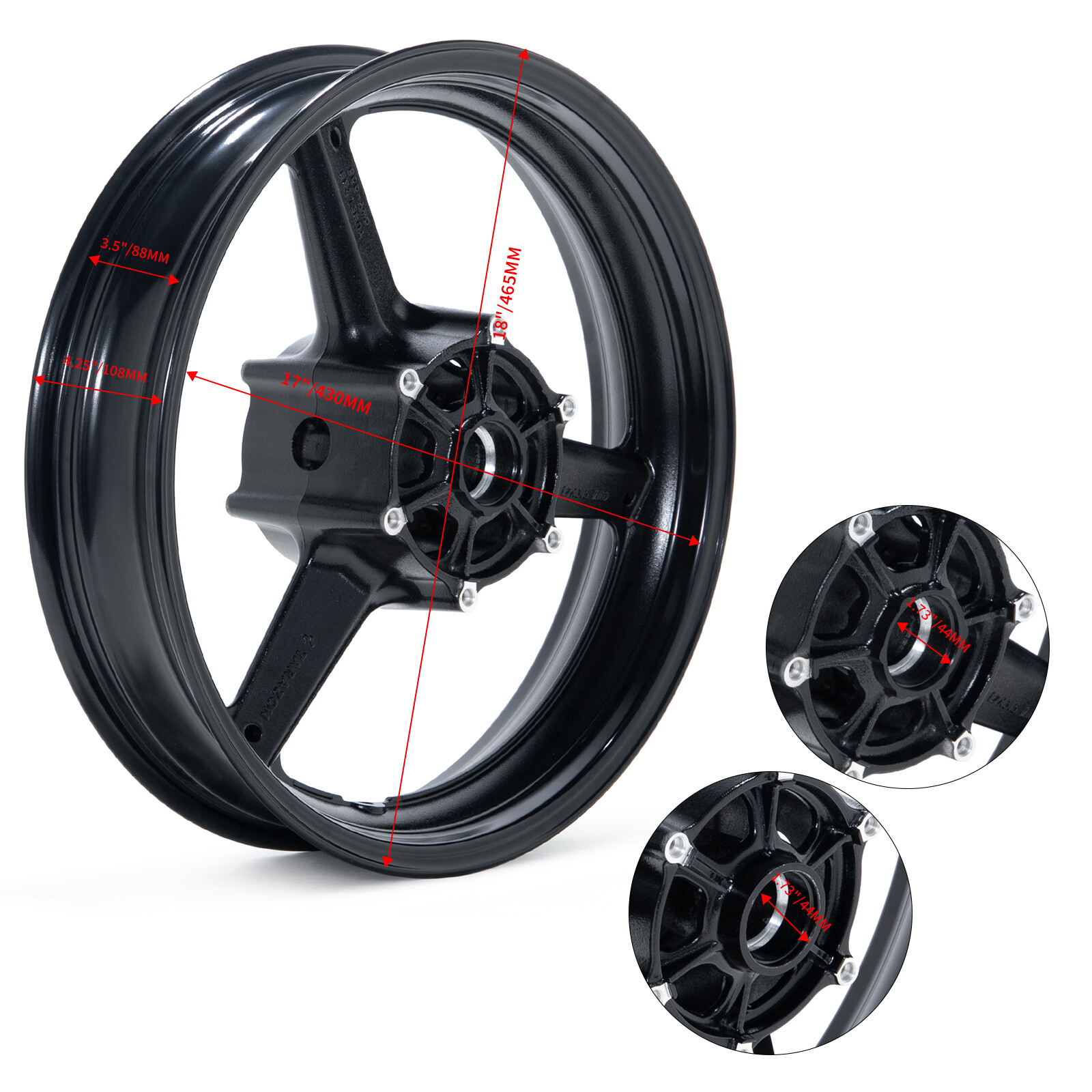 R7 1999 R1 98-03 00 01 FZ1 01 02 Front Wheel 17"x3.5" Tubeless Rim for ...