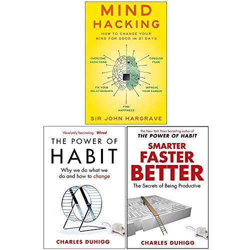 Mind Hacking, The Power of Habit, Smarter Faster Better 3 Books Collect ...