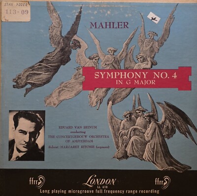 Mahler Symphony No 4 in G Major Eduard Van Beinum LP Record Album Vinyl ...