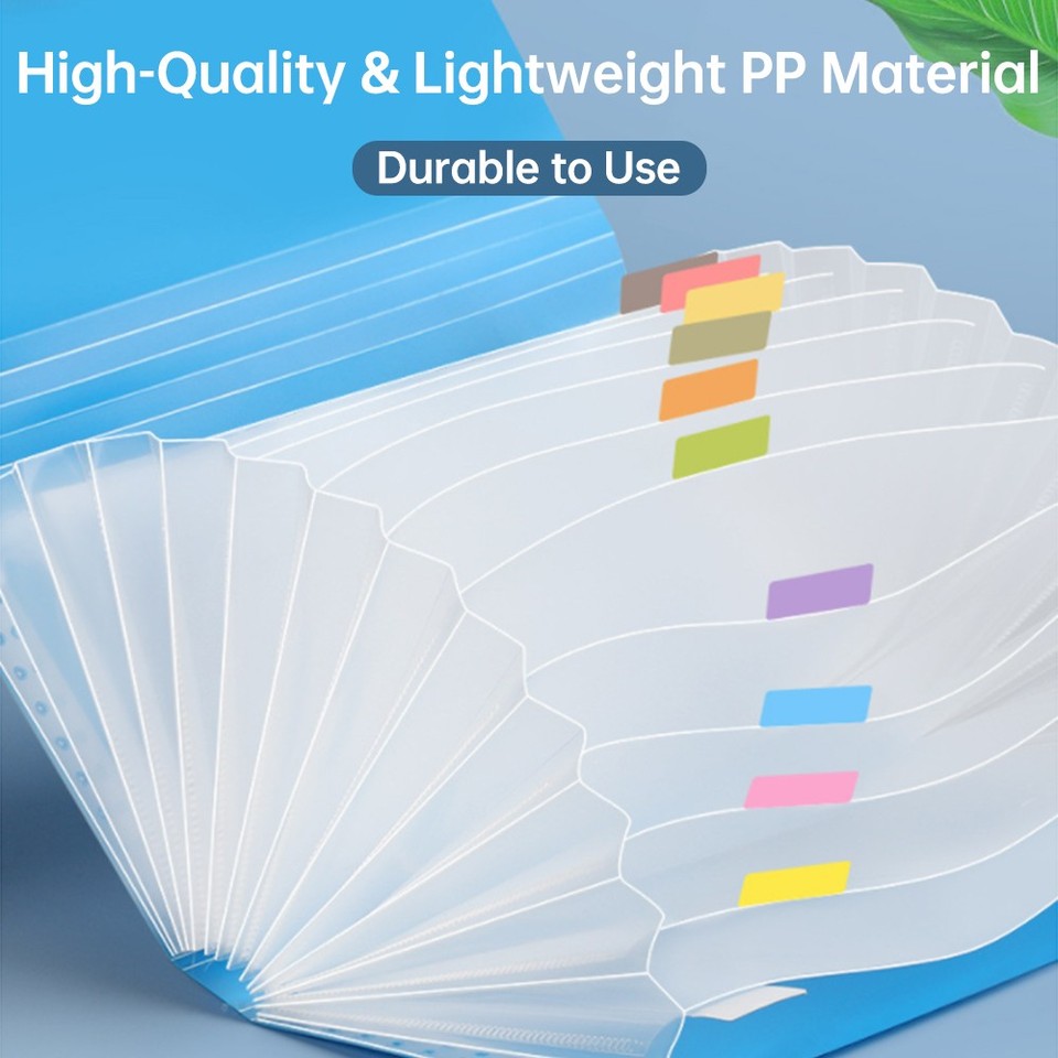 A6 Expanding File Folder 13 Pockets Waterproof Cover Bill & Document ...