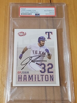Josh Hamilton Signed AUTO Print Texas Rangers MVP PSA DNA | eBay