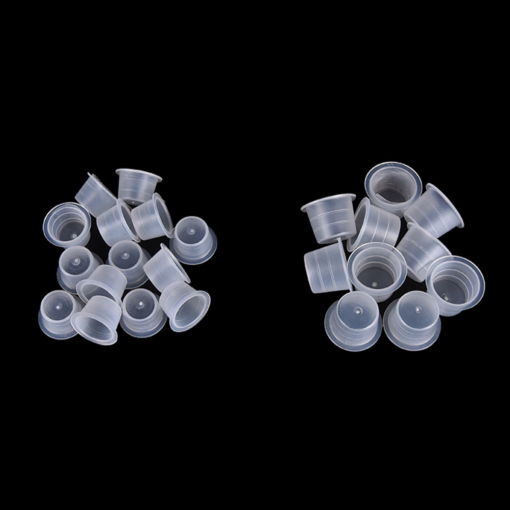 Tattoo Ink Cups Caps Pigment Supplies Plastic Small Medium Large 100Pcs ...