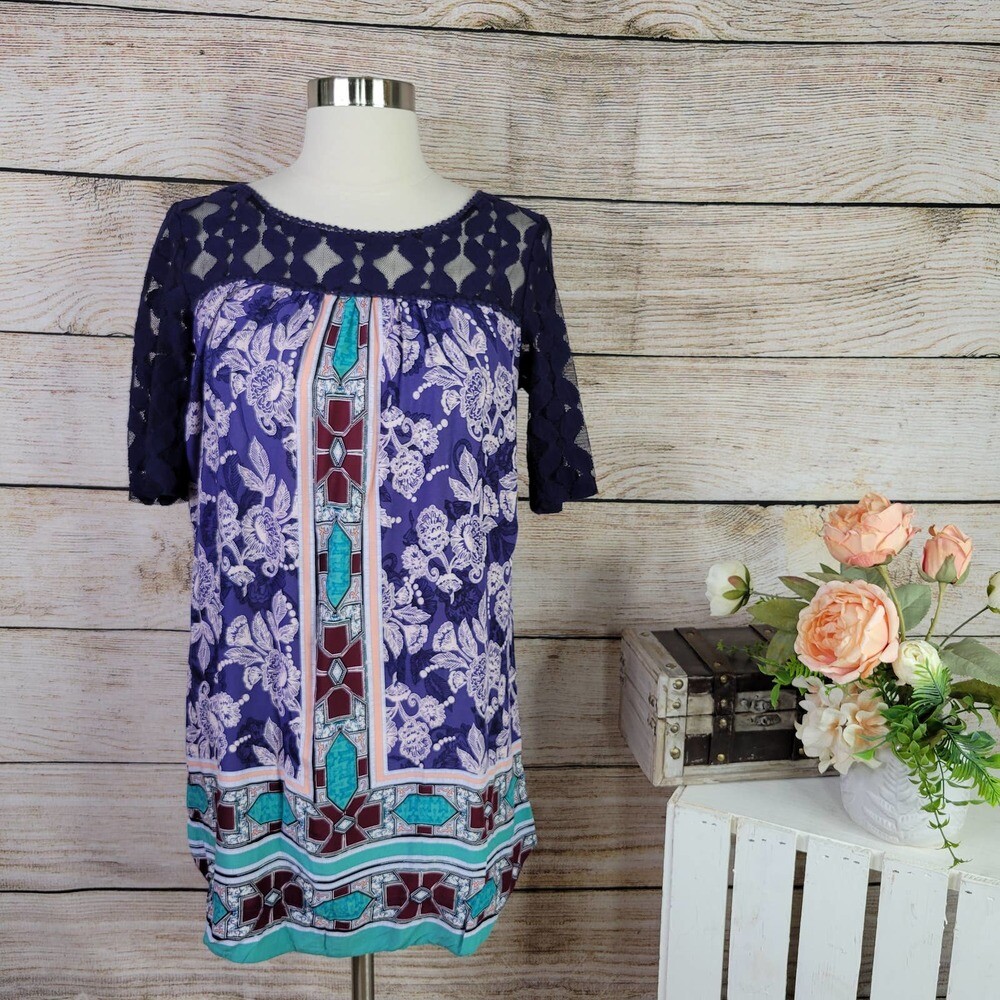 Anthropologie Akemi + Kin Lace Maite Floral Geometric… - Gem