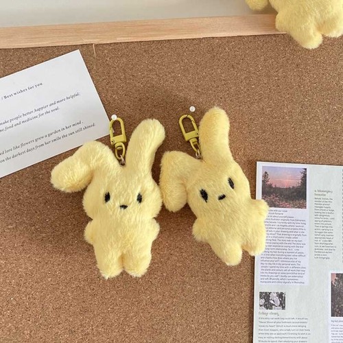 Plushy Rabbit Doll Keychain Pink/Green Snotty Pig Pendant Keyring for ...