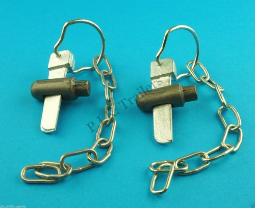2 x Flat Sword Cotter Pin & Chain & WELD-ON Lugs Trailer Tail Gates ...