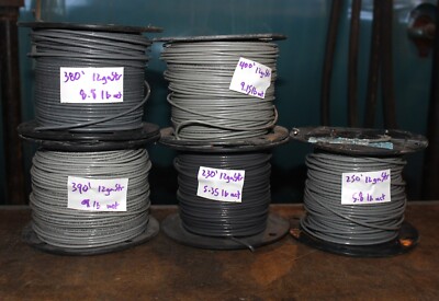 New Building Wire, THHN THWN MTW, 12 Awg STR, 500 Ft Partials, Gray ...