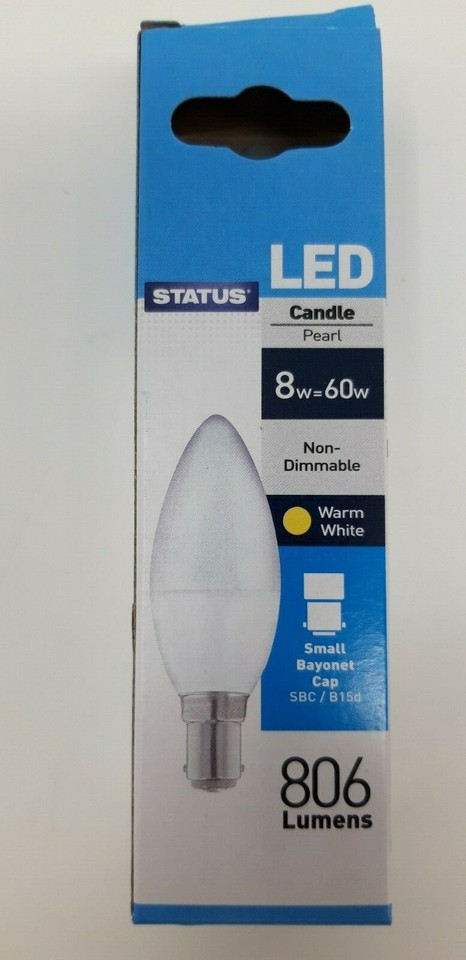Status LED Candle Bulb B22 E27 E14 B15 Warm White 2700K Light Bulbs ...