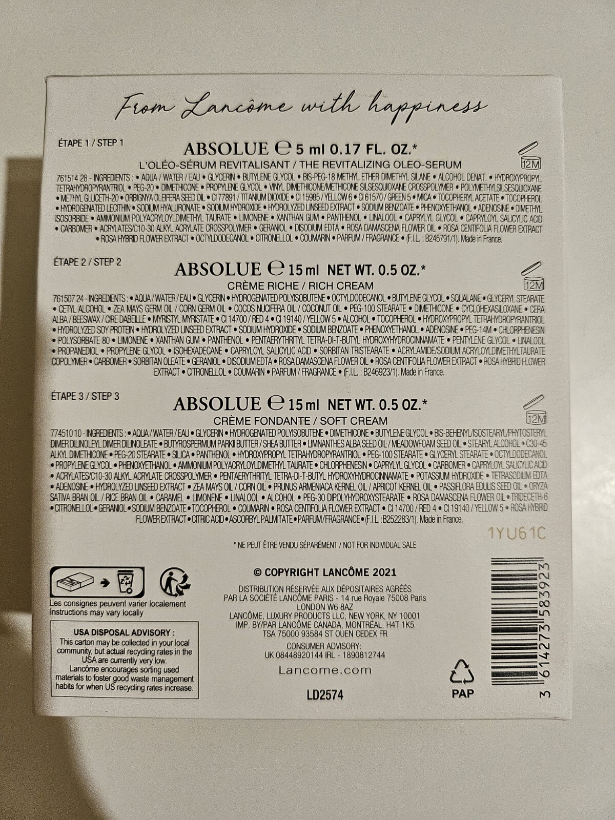 Lancome absolue gift set | eBay