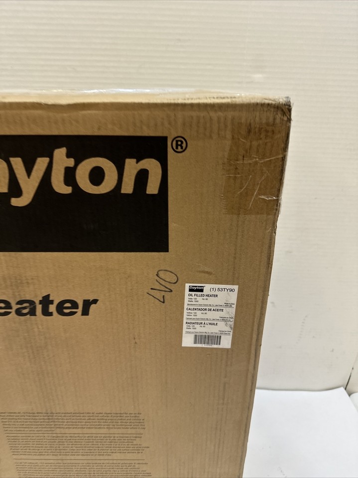 Dayton 53Ty90 Portable Electric Heater, 1500, 120V Ac, 1 Phase, 5118 ...