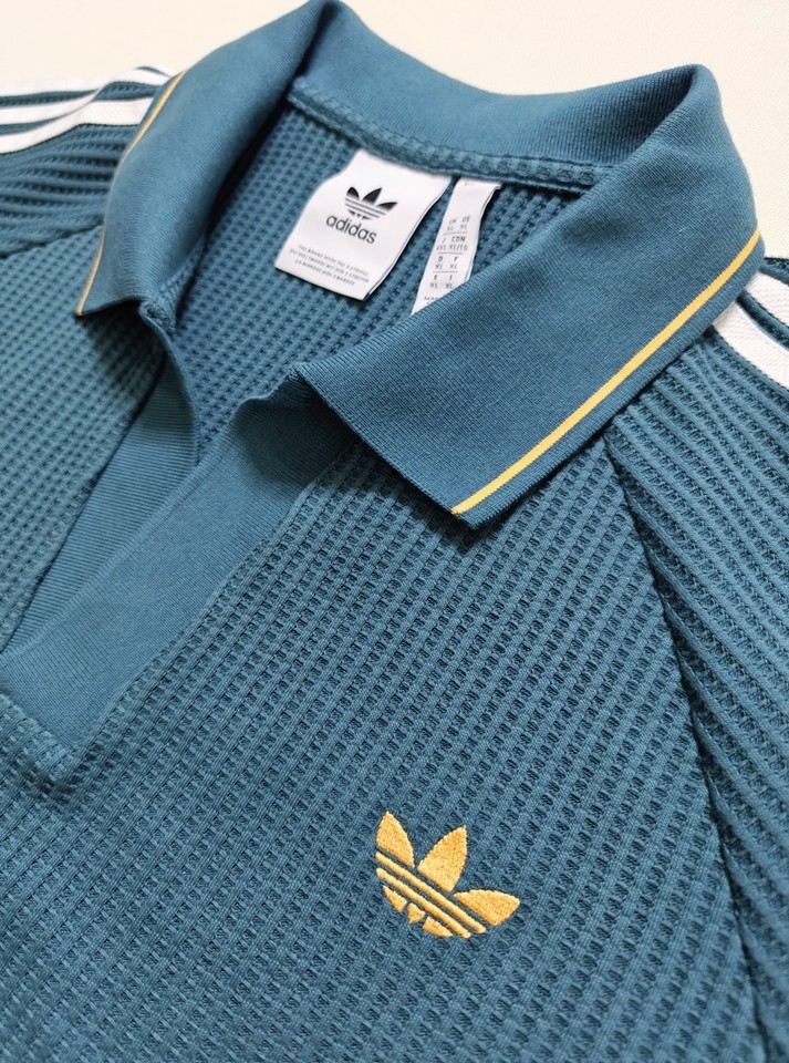Adidas Originals Waffle Knit Polo Short Sleeve Shirt Men's Size XL ...