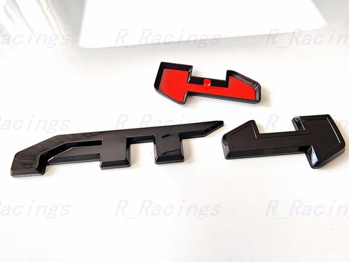 Front Grill Gloss Black AT4 OVERLAY Emblem 2023+ Sierra 1500 ...