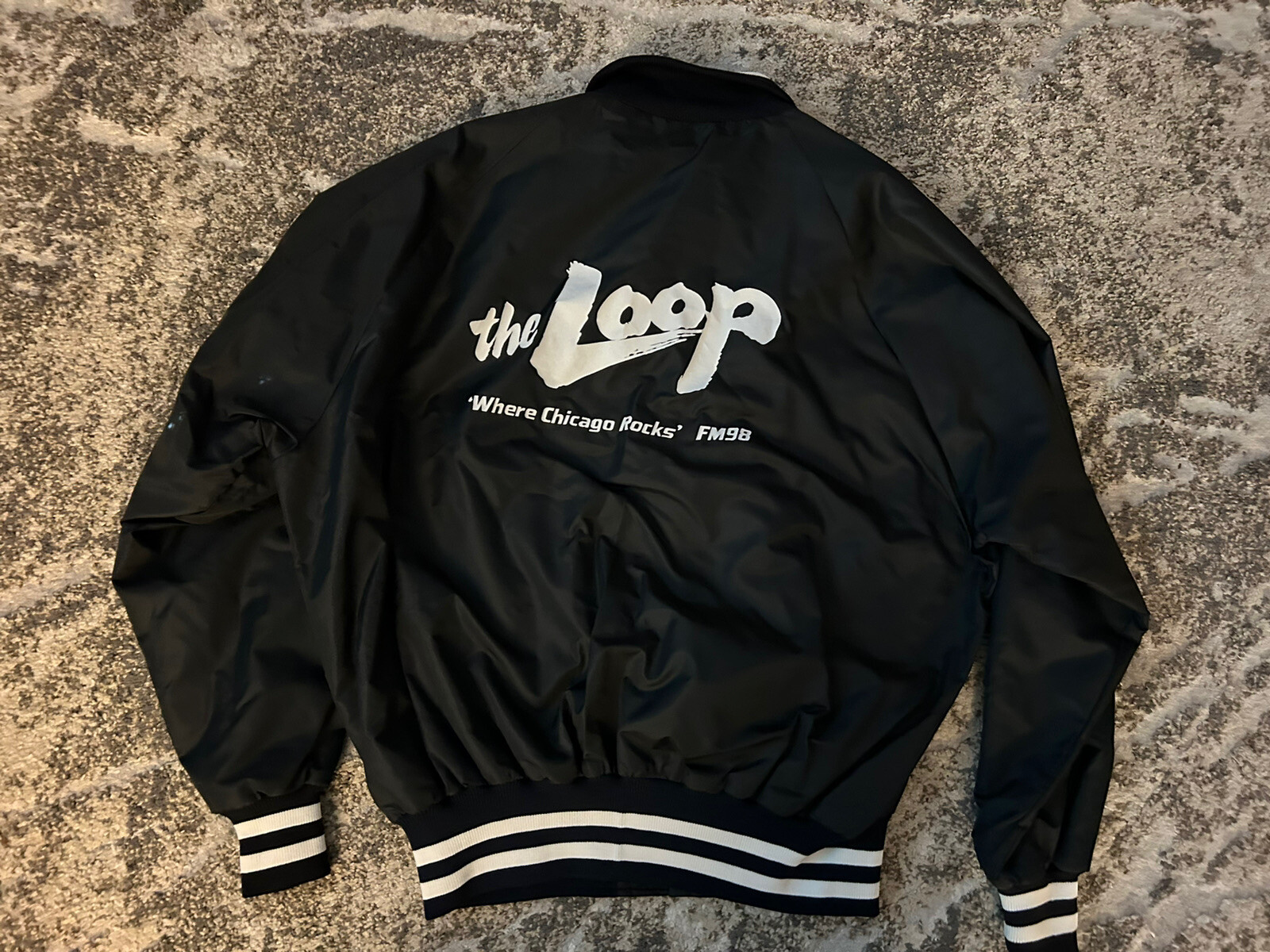 VTG Bomber Jacket The Loop Radio JOEY JAMES FM98 XXL USA PlaJac RARE ...