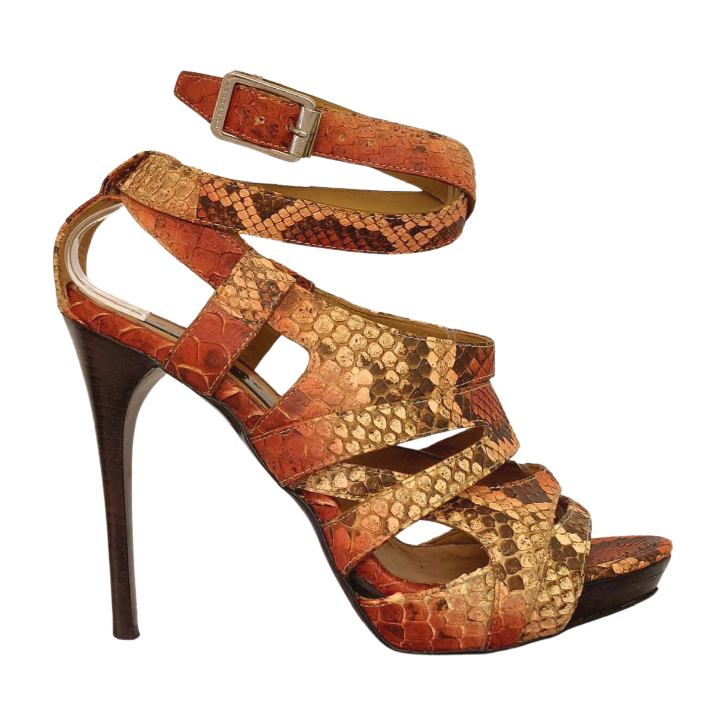 Burberry Python Leather Motorcycle Platform Sandal Li… - Gem