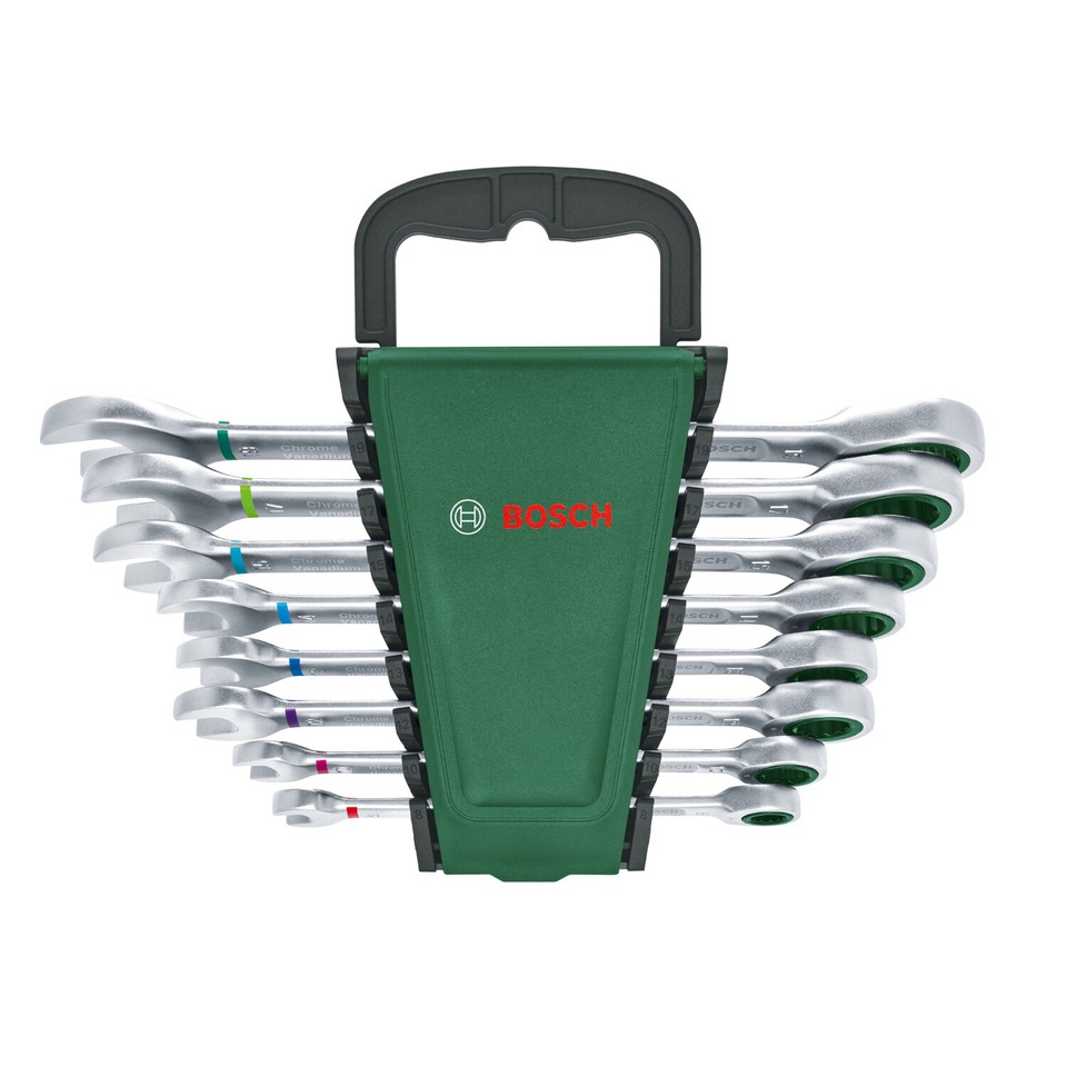 Bosch Wrenches Ratchet Set 8-Piece, Rust-Resistant, Size Indication ...